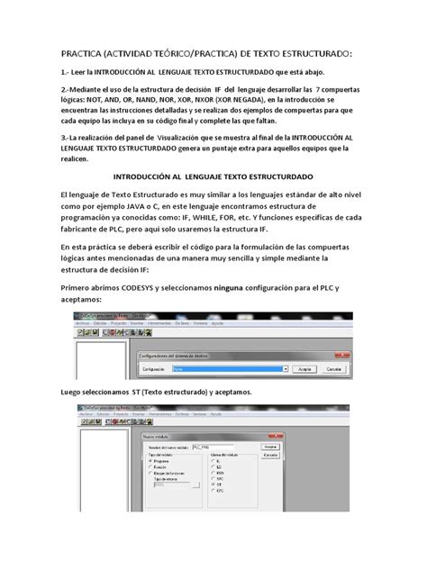 Pactica Texto Estructurado Pdf Pdf Puerta Lógica Lenguaje De Programación