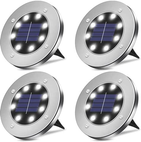 LAMPKI SOLARNE OGRODOWE GRUNTOWE ŚWIECĄCY DYSK x4 Cena Opinie