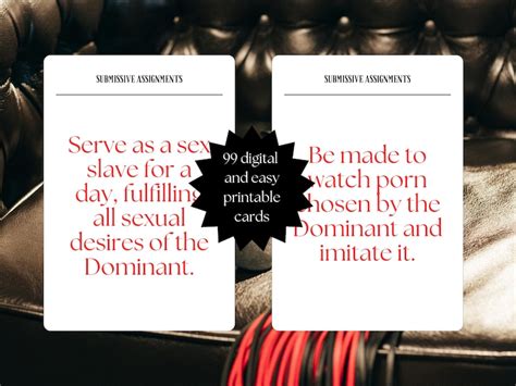 99 Gay Submissive Task Cards Erotic Sex Game For Men Bdsm Domination