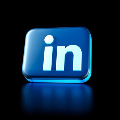 Linkedin Logo With 3d Render Matte Glass Material Subtle Glow Linkedin Logo With 3d Render Matte Glass Material Subtle Glow