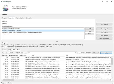Stack_Overflow_RESTDebugger11 | Embarcadero RAD Studio, Delphi, & C++Builder Blogs