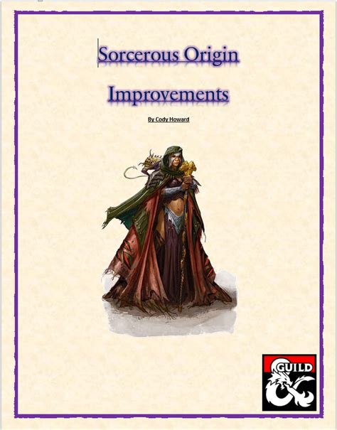 Sorcerous Origin Improvements Dungeon Masters Guild Dungeon Masters