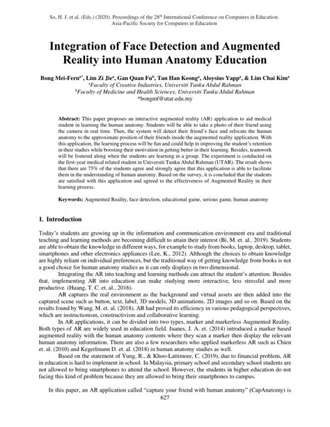 pdf integration of face detection and augmented reality into human