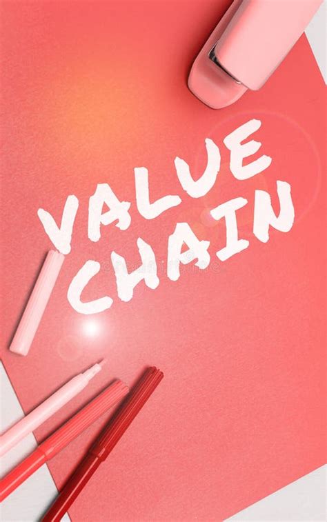 Hand Writing Sign Value Chain Business Overview Business Manufacturing Process Industry