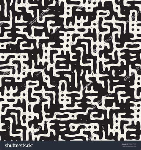 Vector Seamless Black White Rounded Irregular Stock Vector Royalty