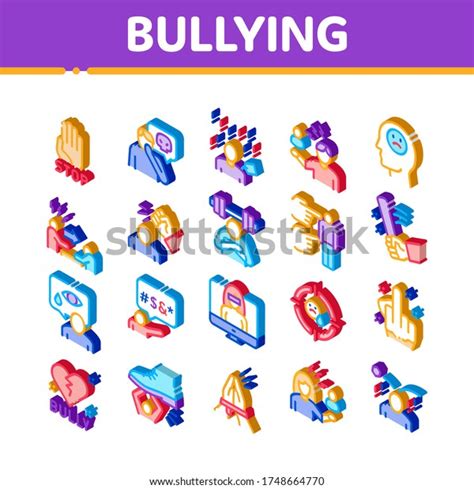 Bullying Aggression Collection Icons Set Vector Stock Vector Royalty