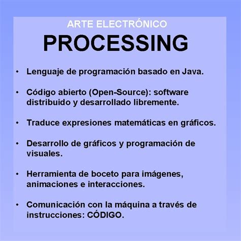 Arte Electrnico Processing Lenguaje De Programacin Basado En