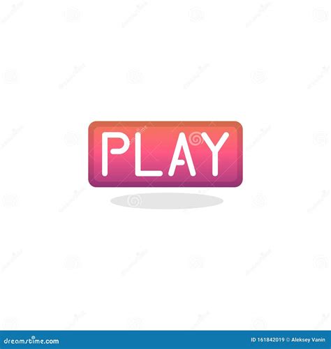 Game Play Button Flat Icon Stock Vector Illustration Of Pictogram