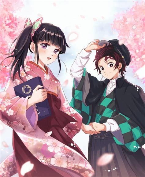 Kamado Tanjirou And Tsuyuri Kanao Kimetsu No Yaiba Drawn By Sanmon