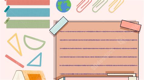 White Cartoon School Note Education Color Powerpoint Background For