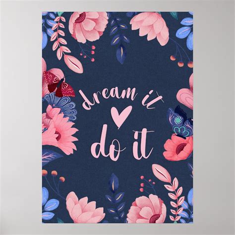 Inspirational Dream It Do It Motivational Quote Poster Zazzle