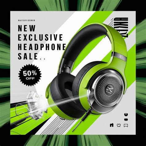 Premium Psd A Poster For New Headphones That Says New Headphones