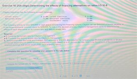 solved exercise 10 25a algo determining the effects of