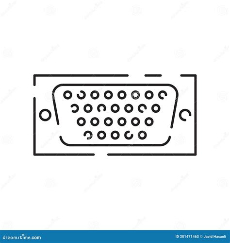 Computer Hardware Line Icon Graphic Card Or Processor And Ram Gpu Or Cpu And Cooler Case With