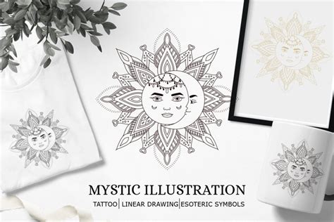 Mystical Line Art Esoteric Symbol