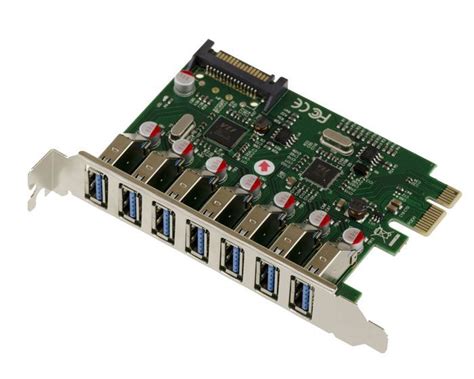 Carte PCI EXPRESS PCIe Vers USB 3 0 7 Ports USB3 A Horizontaux Avec