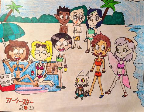 Amphibia And The Owl House Beach Crossover By Arceestarfan97 On