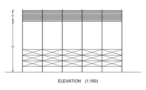 Elevation Of Frame Structure In Detail Autocad Drawing Dwg File Cad File