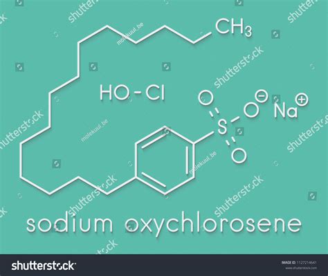 Sodium Oxychlorosene Antiseptic Molecule Skeletal Formula Stock