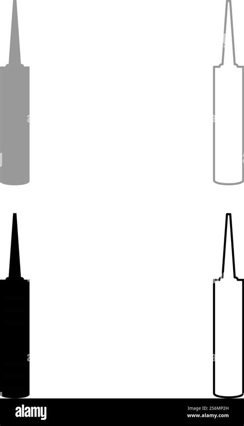 Sealant Silicone Polyurethane Foam Set Icon Grey Black Color Vector