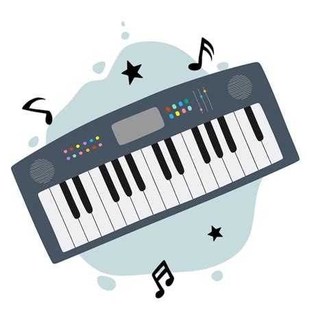 Premium Vector Musical Keyboard Instrument Clipart Cartoon Style