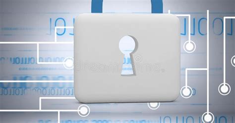 Composition Of Blue Binary Numbers With Motherboard And Padlock On