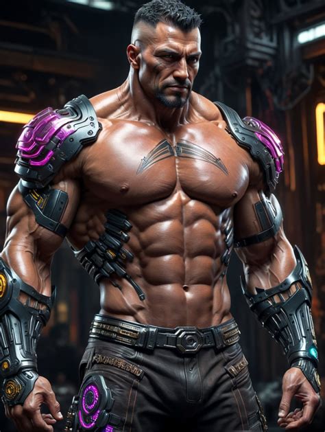 Premium Free Ai Images Enhanced Cyber Muscle Futuristic Power