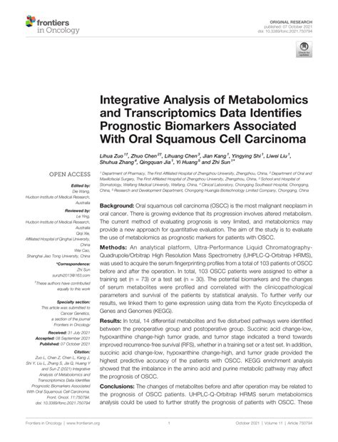 pdf integrative analysis of metabolomics and transcriptomics data