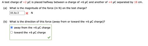 solved a test charge of 2μc is placed halfway between a