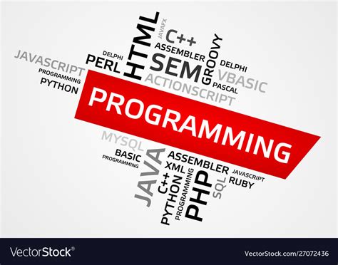 programming word cloud tag graphics royalty free vector