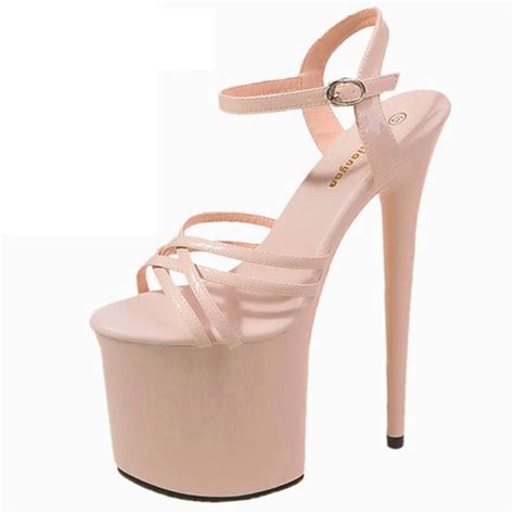 Sexy Shoes Peep Toe Stiletto Heels Patent Ankle Buckle Straps Platforms