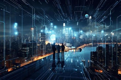 Premium Photo Conceptual Depiction Of A Digital Cityscape With I 00165 01