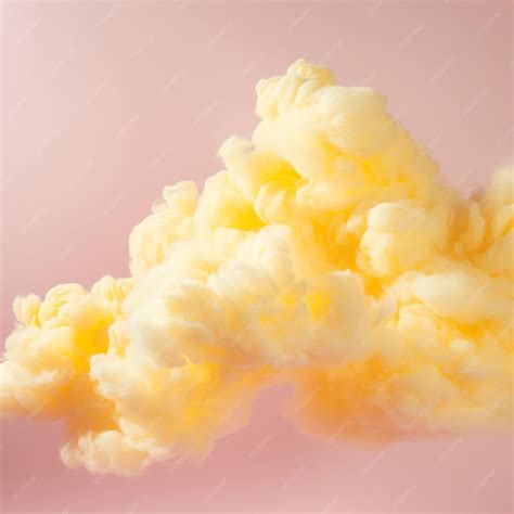 Premium Photo A Cotton Candy Yellow Background With Fluffy Clouds