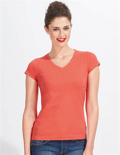 Ladies V Neck Moon Damen T Shirt Rexlander´s