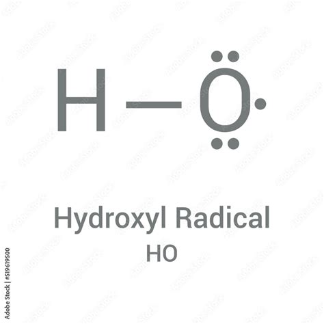 Chemical Structure Of Hydroxyl Radical Ho Stock Vector Adobe Stock