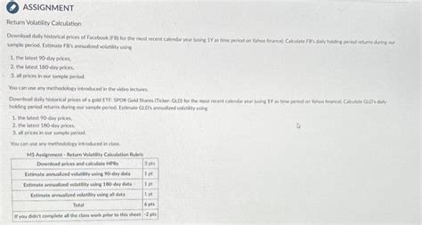 Return Volatility Calculation Download Daily