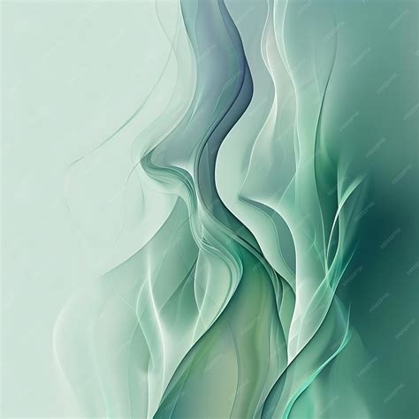Abstract Flowing Lines In Soft Green Hues Create A Serene Visual Effect Premium Ai Generated Image