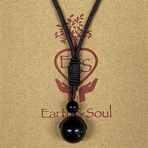 Black Obsidian Ball Pendant Necklace Earth And Soul Earth And Soul