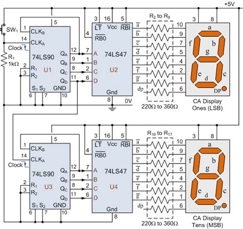 7 Segment Led Clock Circuit Diagram