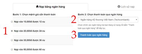 Nạp xu bằng ng n h ng Vietcomban