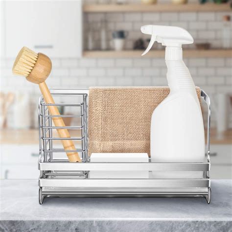 ODesign Sink Caddy Kitchen Sink Organizer Caddy Sponge Scrubber Brush