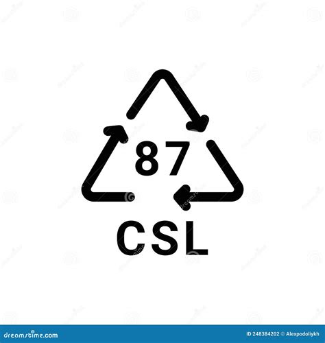 Composites Recycling Code Csl 87 Line Icon Consumption Code Stock