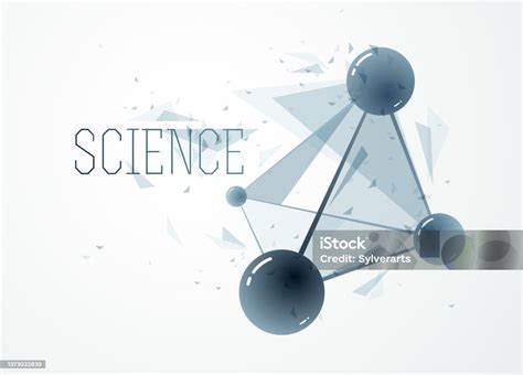 분자 벡터 추상 배경 3d 차원 과학 화학 및 물리학 테마 디자인 요소 원자 및 입자 마이크로 나노 과학 삽화 0명에 대한 스톡