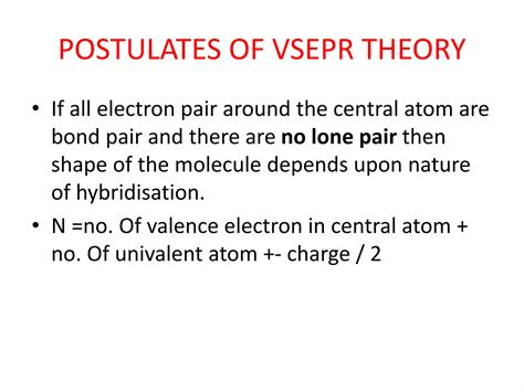 Postulates Of VSEPR Theory PPTX