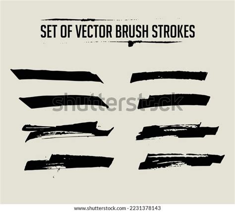 Set Vector Marker Brush Strokes Realistic Stock Vector Royalty Free Shutterstock