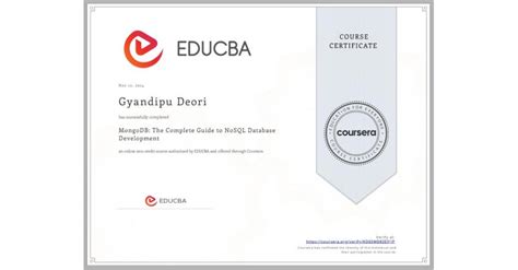 Completion Certificate For Mongodb The Complete Guide To Nosql