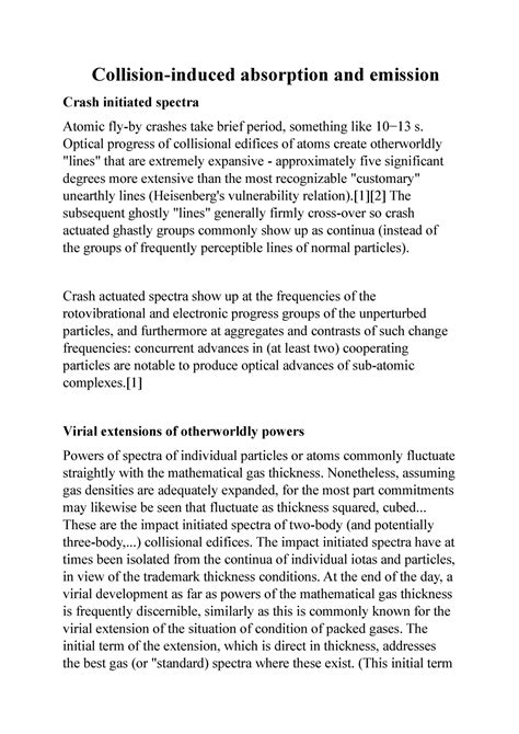 Collision Induced Absorption And Emission 1 Optical Progress Of