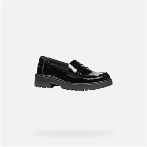 Geox® Casey Girl Black Leather Loafers Geox