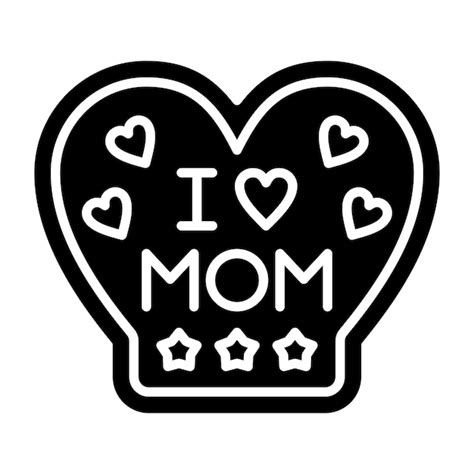 Premium Vector I Love Mom Icon