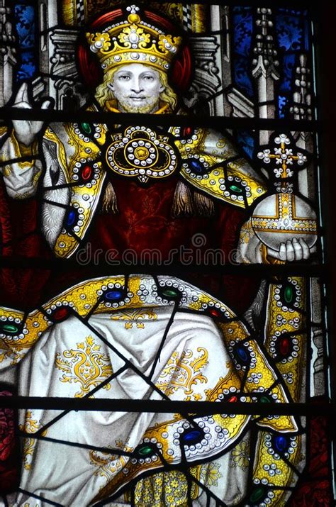 Stained Glass Window In The Cathedral Of St John The Baptist Editorial